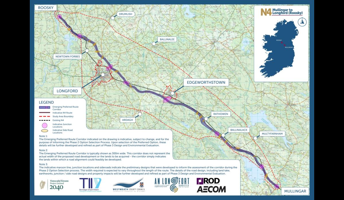 REVEALED | The preferred route for multi million euro N4 Mullingar to ...