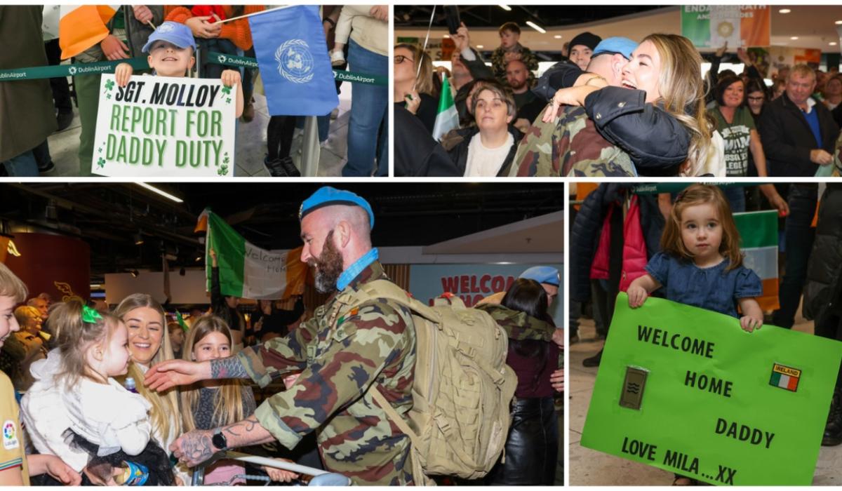 PICTURES: Joyful scenes at Dublin Airport as Irish UNIFIL peacekeepers ...
