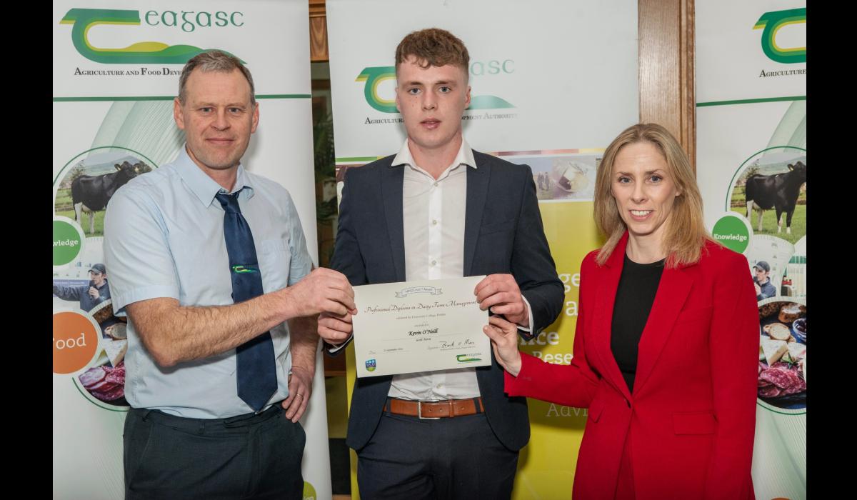 Longford graduate presented with diploma in dairy farm management ...