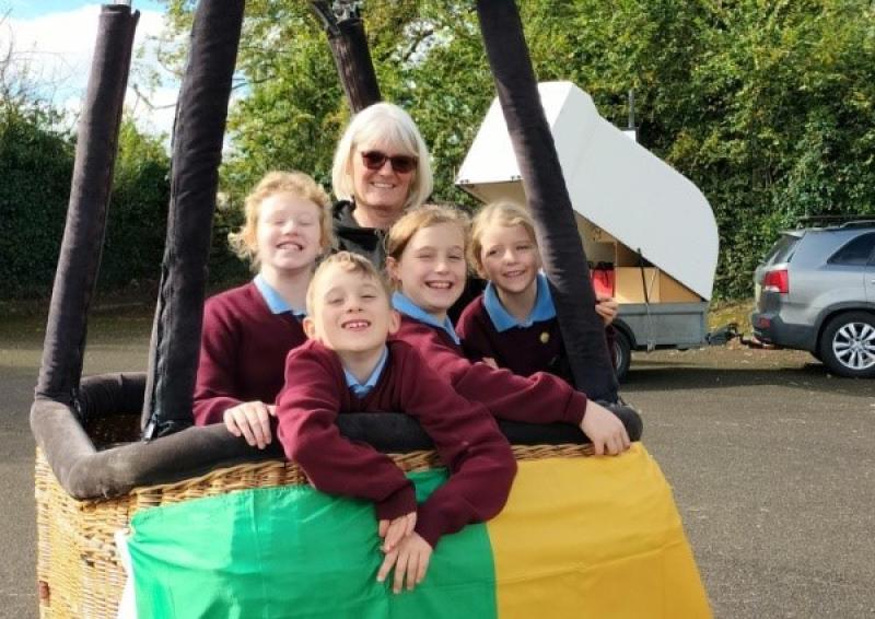 Offaly school delighted with visit from hot air balloon - Ireland Live