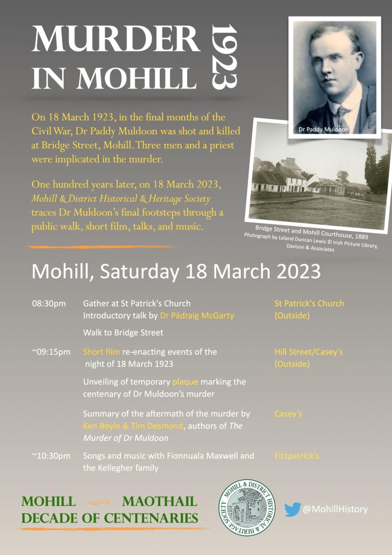 Mohill Historical Society to trace Dr Muldoon’s final footsteps tonight ...