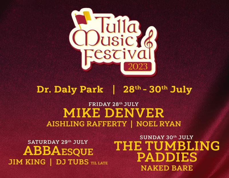 Dates announced for Tulla Music Festival 2024 - Ireland Live