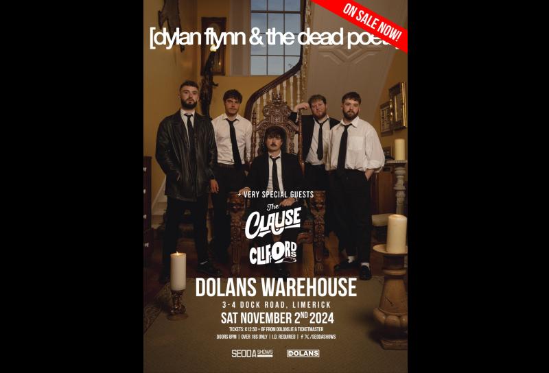 Dylan Flynn & The Dead Poets to play gig in Limerick's Dolans Warehouse - Ireland Live