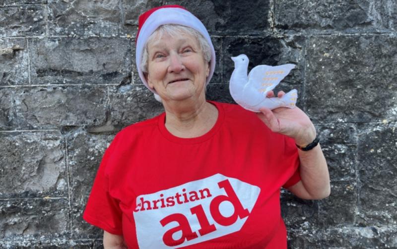 Straffan parishioner hangs peace dove for people devastated by war ...