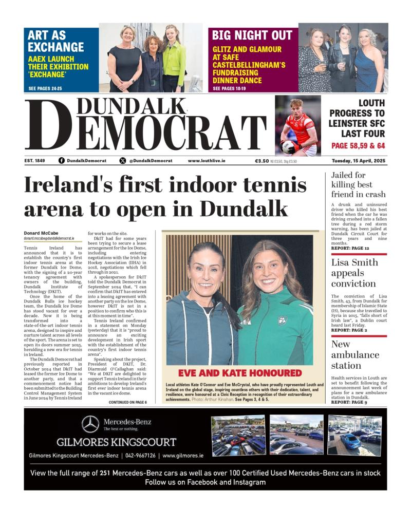 This week's Dundalk Democrat Front Page: Big news for former Ice Dome ...
